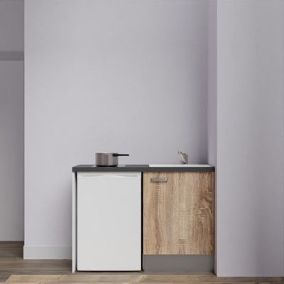 Kitchenette K08L-PT - 120 cm avec plan de travail et évier - Façade ...