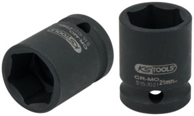 KS Tools - 515.1021-E - Douille à chocs 6 pans 1/2'', 21 mm - sur carte