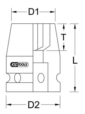 KS Tools - 515.1021-E - Douille à chocs 6 pans 1/2'', 21 mm - sur carte