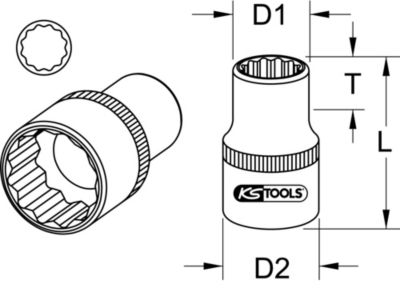 KS Tools - 922.1899 - Douille ULTIMATE 1/4'' 12 pans, 11 mm