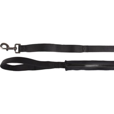 Laisse KAYGA noir avec petit rangement 1.60 m par 25 mm pour chien