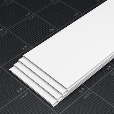 Lambris PVC 250 mm - Lot de 4 Lames - Blanc | Castorama