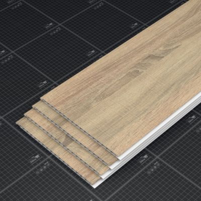 Lambris PVC 250 mm - Lot de 4 Lames - Chêne Naturel | Castorama