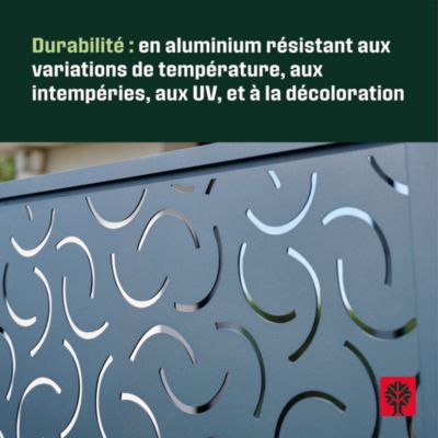 Lame de clôture décorative en aluminium gris anthracite motif Curlini ...