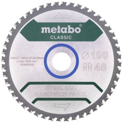 Lame de scie circulaire 190 x 30 mm, 48 dents, carbure de tungstène