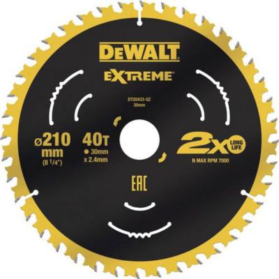 Lame de scie circulaire 210 x 30 x 2,4 mm DT20433-QZ, 40 dents, XR Extreme