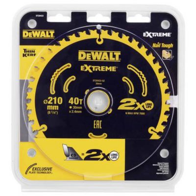 Lame de scie circulaire 210 x 30 x 2,4 mm DT20433-QZ, 40 dents, XR Extreme