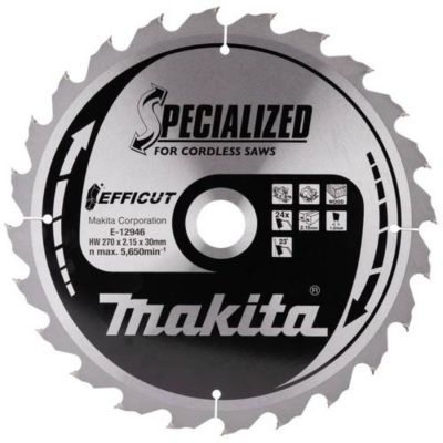 Lame de scie circulaire EFFICUT 270 x 30 mm - 24 dents, épaisseur 2,15 mm