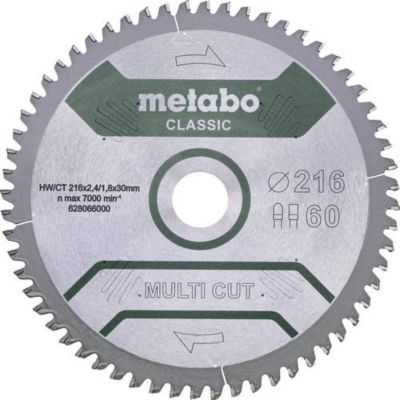 Lame de scie circulaire Metabo MULTI CUT CLASSIC 254 x 30 mm, 60 dents.