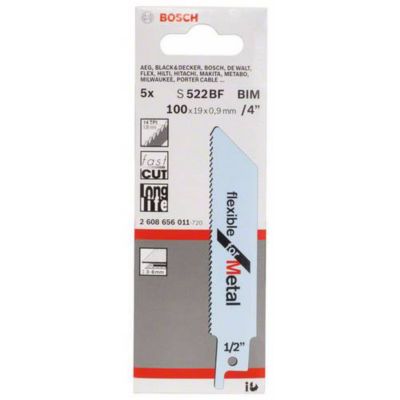 Lame de scie-sabre S 522 BF Flexible for Metal - lot de 5, tige en S ...
