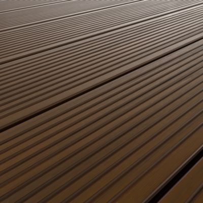 Lame de terrasse composite chocolat Neva Klikstrom L. 220 cm x l. 14,5 cm