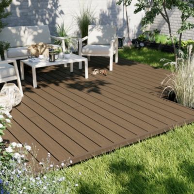 Lame de terrasse composite coloris teck Neva Premium Klikstrom L.220 x ...