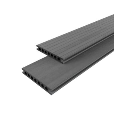 Lame de terrasse composite gris Neva Premium L.220 x l.14,5 cm | Castorama