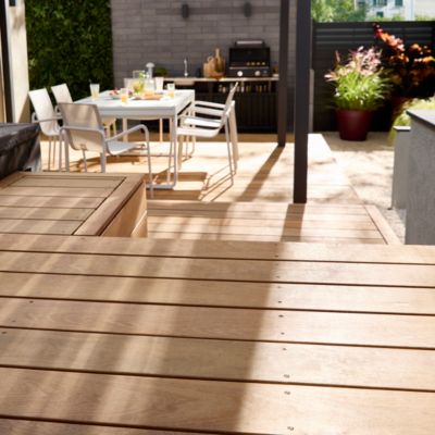 Lame de terrasse en bois exotique d'Itauba L.245 x l.14,5 x ép.2,1 cm