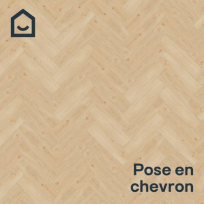 Lame PVC clipsable Mambo chevron décor chêne naturel GoodHome (vendue ...