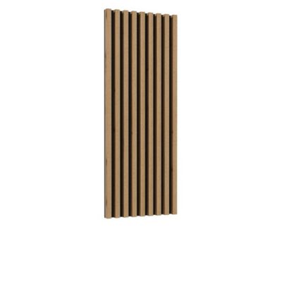 Lamelles murales verticales aspect chêne sur support fond noir mat ...