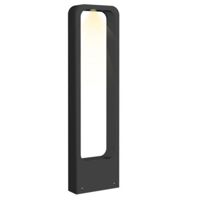 Lampadaire d'extérieur LED design - dim. 16L x 5,3l x 60H cm - alu noir | Castorama