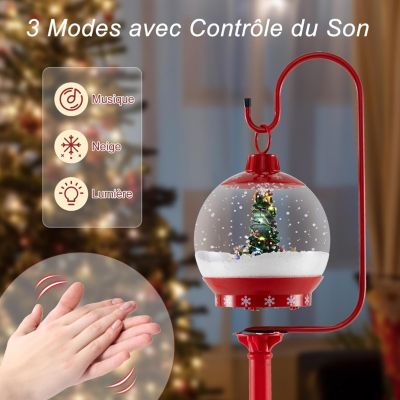 Lampadaire Noël 173 cm Décoration Noel Exterieur Tournant Activé par ...