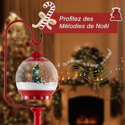 Lampadaire Noël 173 cm Décoration Noel Exterieur Tournant Activé par ...