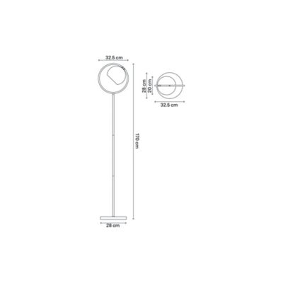 Lampadaire Toroba E27 IP20 or et noir L.28 x l..32.5cm