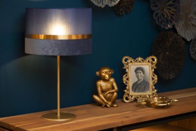 Lampe de table EXTRAVAGANZA TUSSE en lin avec 1xE14 - Bleu - Lucide