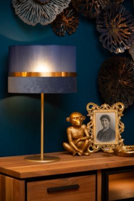 Lampe de table EXTRAVAGANZA TUSSE en lin avec 1xE14 - Bleu - Lucide