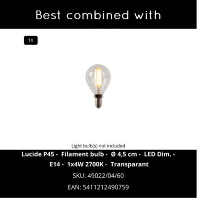Lampe de table EXTRAVAGANZA TUSSE en lin avec 1xE14 - Bleu - Lucide