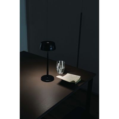 Lampe de table LED connectée Wi-Fi Zafferano Sister Light noire nacrée ...