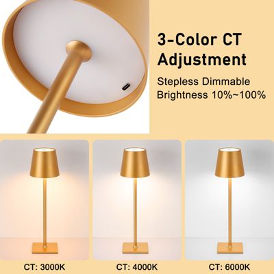 Lampe de Table Rechargeable Portable LED CCT 3000K4000K6000K en ...