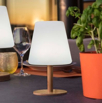 Lampe de table solaire LED dimmable Standy Mini Wood Solar Lumisky IP44 ...