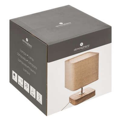 Lampe à poser carrée Beige, L. 14.5 x l. 14.5 x H. 21 cm, TOXEY