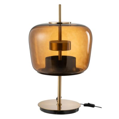 Lampe à Poser en Verre à LED "Omar" 58cm Marron