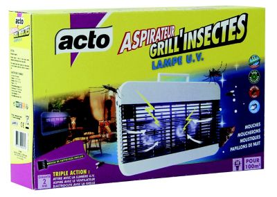 Lampe UV Grill'insectes anti-nuisibles 100m² Acto