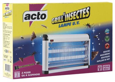 Lampe UV Grill'insectes anti-nuisibles 80m² Acto