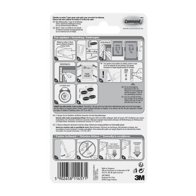 Languette accroche tableau pour cadres fins 3M Command, 24 pièces 5.4 kg