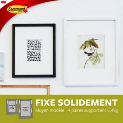 Languette accroche tableau pour cadres moyens 3M Command