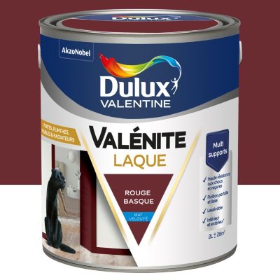 Laque Valénite Dulux Valentine Acrylique mat velouté rouge basque 2L ...