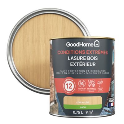Lasure extérieure chêne clair satin 12 ans GoodHome 750ml | Castorama