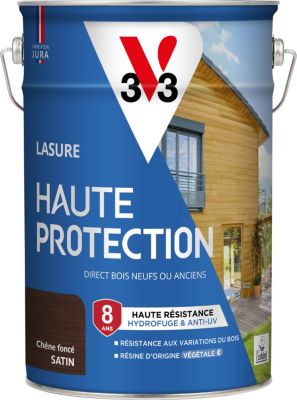 Lasure extérieure Haute Protection V33 chêne foncé satin 5L