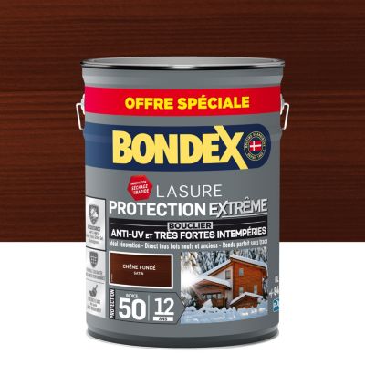 Lasure extérieure Protection extrême chêne foncé 12 ans Bondex 6L