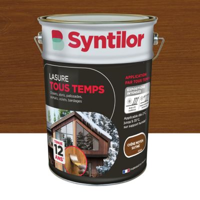 Lasure extérieure tous temps Syntilor chêne moyen satin 5L | Castorama
