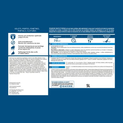 Lasure protectrice acrylique volets et portails Xyladecor satin 5L chêne foncé