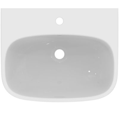 Lavabo en porcelaine vitrifiée blanc, l.55 x H.18 x P.44 cm, Ideal Standard