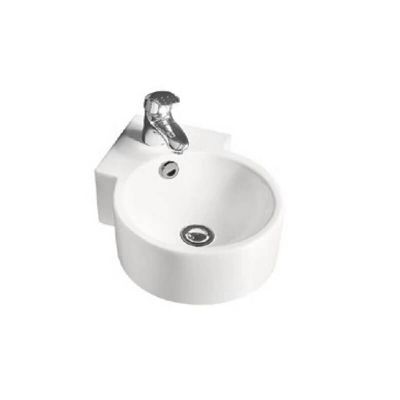 Lave main d'angle Rond - Céramique Blanc - 43 x 31 cm - Style