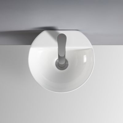 Lave-mains à suspendre en céramique rond blanc Savy