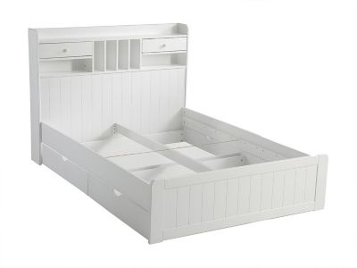 Lit avec rangements 140 x 190 cm - Blanc - MEDERICK | Castorama