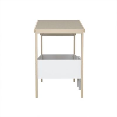 Lit cabane PILOTI 90x190 + 1sommier / Blanc et Bois clair