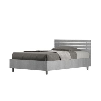 Lit coffre 120x190 tête de lit droite avec lattes en ciment Ankel ...