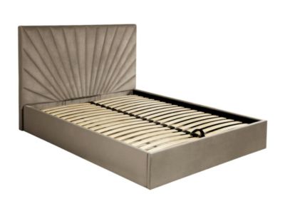 Lit coffre 160 x 200 cm - Velours - Taupe - RILIODA de Pascal Morabito