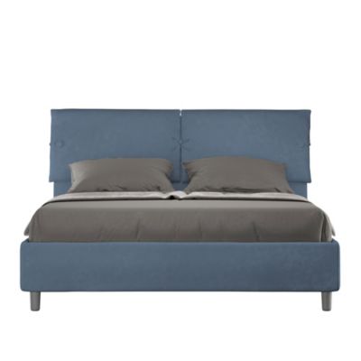 Lit coffre Sleeper bleu en microfibre capitonné 160x210 | Castorama